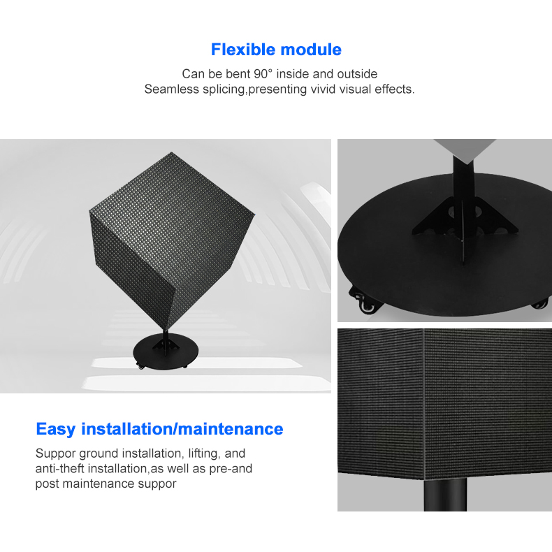Creative Wall Mounted 5 Sided Cube Shaped LED Display Screen for Shop ...