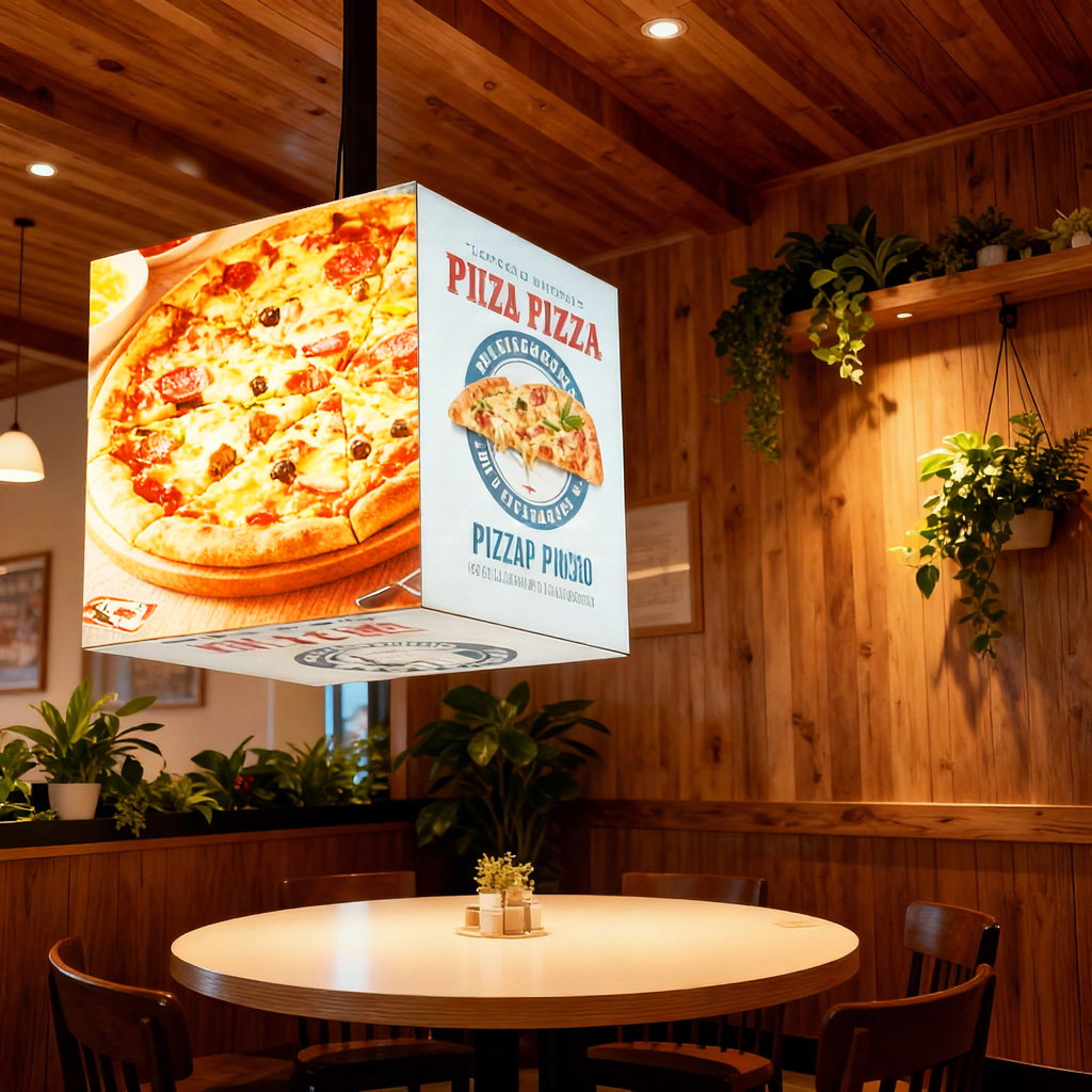 Creative Wall Mounted 5 Sided Cube Shaped LED Display Screen for Shop ...